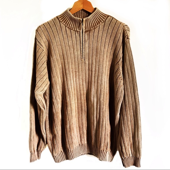 Izod | Sweaters | Izod Quarter Zip Ribbed Stonewashed Look Mock Neck E2 ...